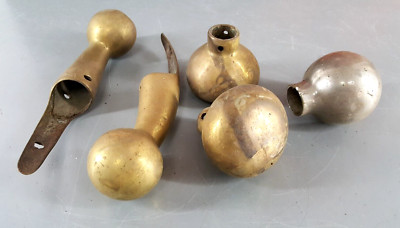 ANTIQUE BRASS HORSE HARNESS PARTS HAMES KNOBS BALLS LOT 5 CANE TOP ...