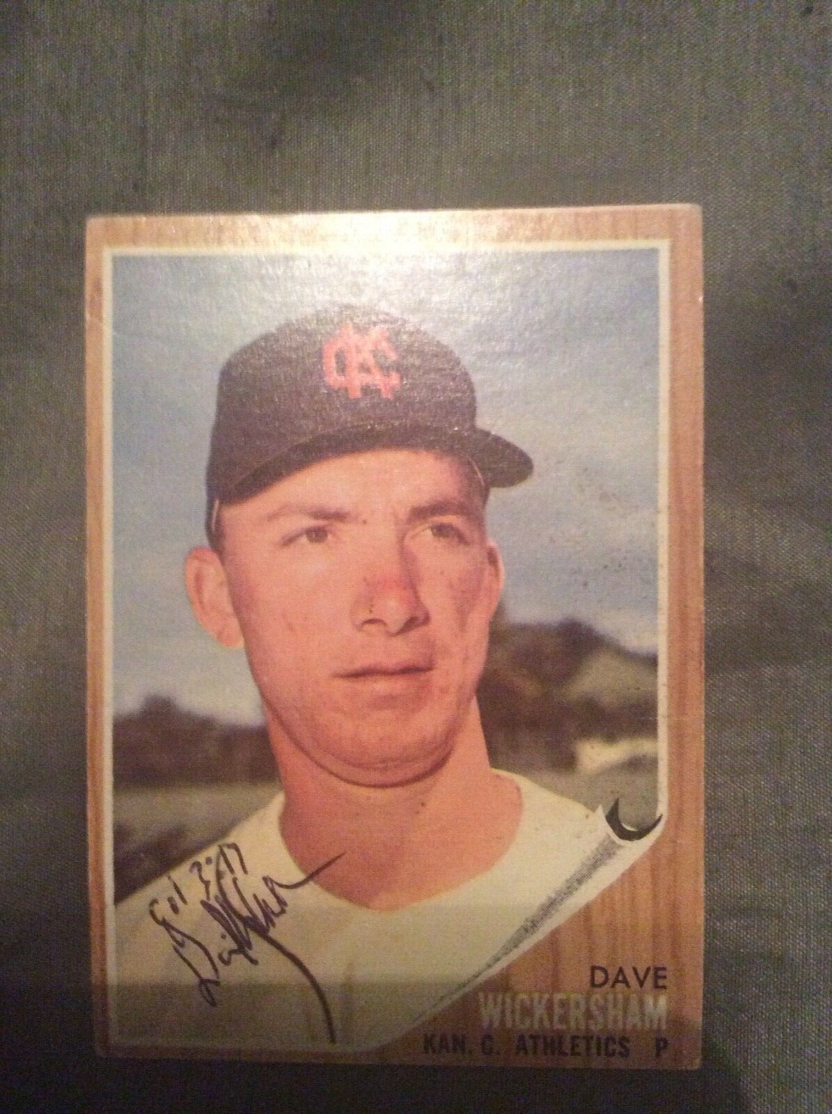 DAVE WICKERSHAM autographed 1962 TOPPS Kansas City ATHLETICS ROYALS ...