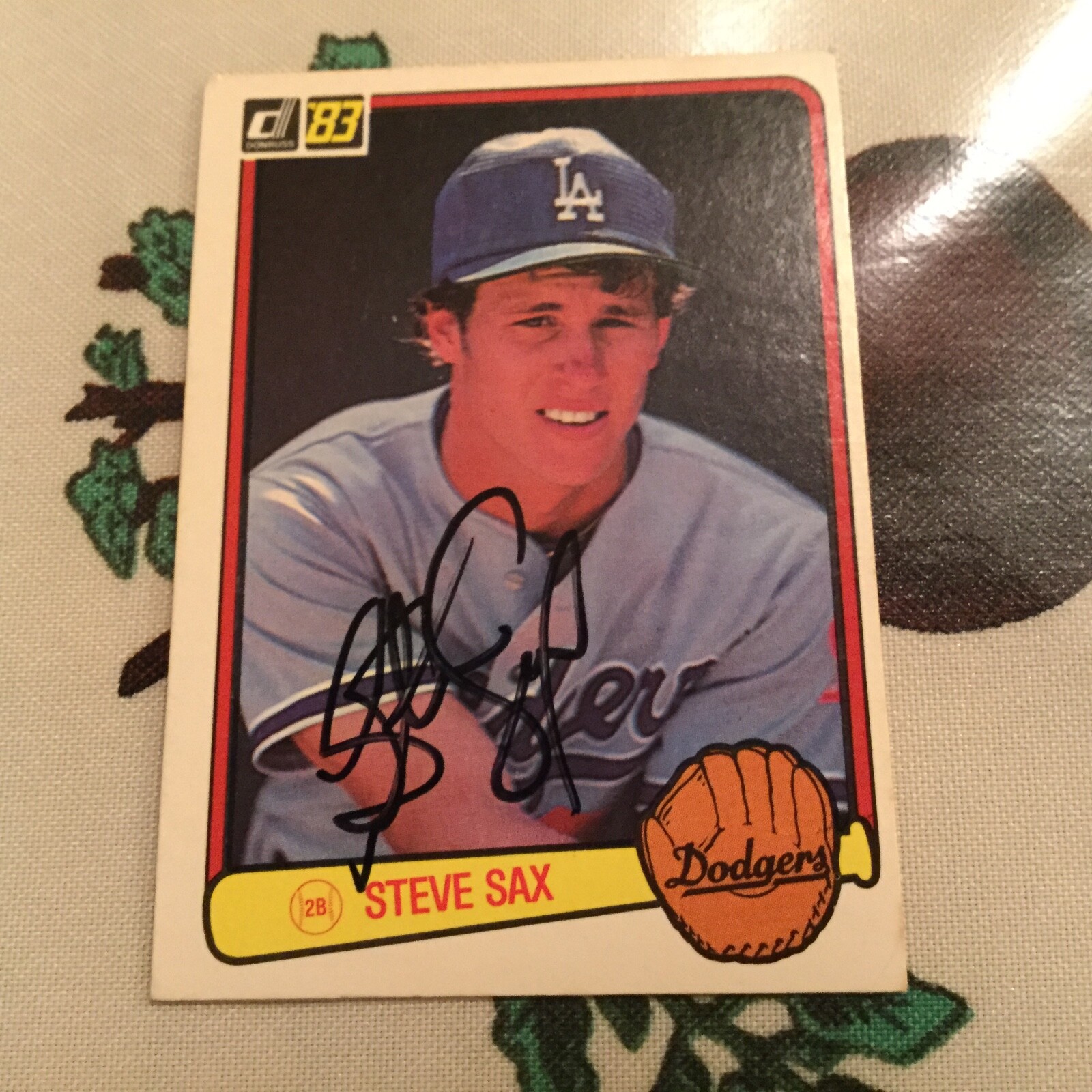1983 Donruss Steve Sax Signed Autographed Baseball Card Dodgers Yankees ...