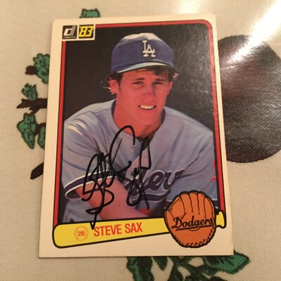 1983 Donruss Steve Sax Signed Autographed Baseball Card Dodgers Yankees ...