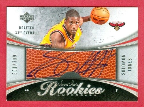 2006-07 SWEET SHOT (BKB) Solomon Jones SP AUTO RC CARD #95 #d 301/799 ...