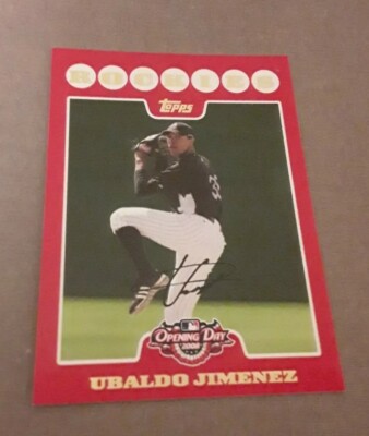 2008 Topps Opening Day Ubaldo Jimenez baseball card #51. Colorado ...