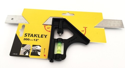 Stanley 12" Combination Square 46-222 300mm, Adjustable, Sliding, Set ...