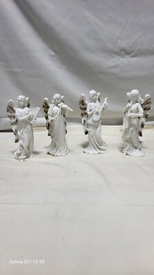 SET OF 4 PARTYLITE LYRICAL ANGEL TAPER CANDLE HOLDER MUSICIANS! 8 ...
