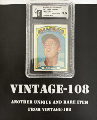 1972 Topps baseball cello pack Series 3 GAI 9.5 Gem Mint Frank Howard ...