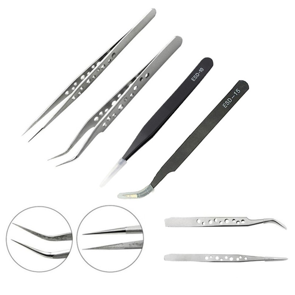 Industrial Tweezers -Static Magnetic Stainless Steel Tweezers Set ...
