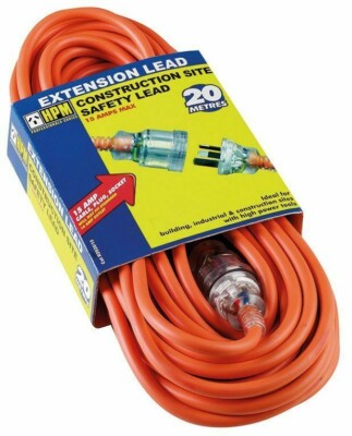 HPM CONSTRUCTION SITE SAFETY LEAD 20m 15A Clear Moulded Plug, Extra ...