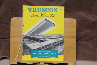 Truscon Detroit MI Cement Roofing Tile Brochure 1952 4pg | eBay