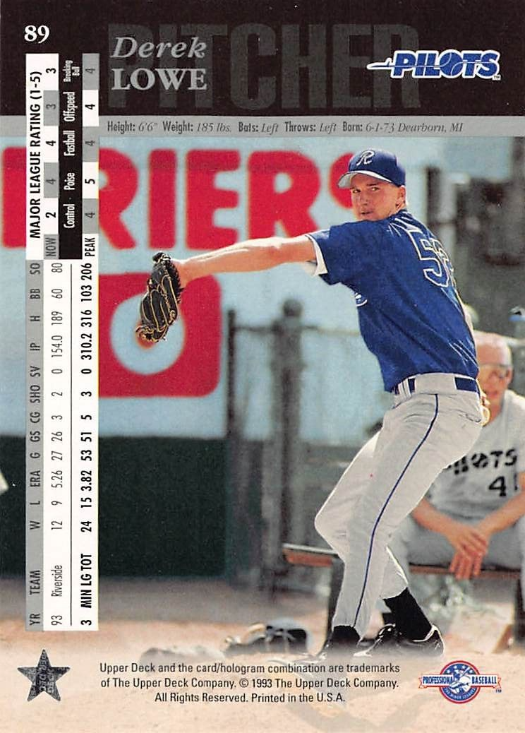 1994 Upper Deck Minor League Derek Lowe RC #89 NM/MT SEATTLE MARINERS | eBay