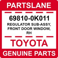 69810-90k01 Toyota Regulator Sub-assy Front Door Window RH 6981090K01 ...