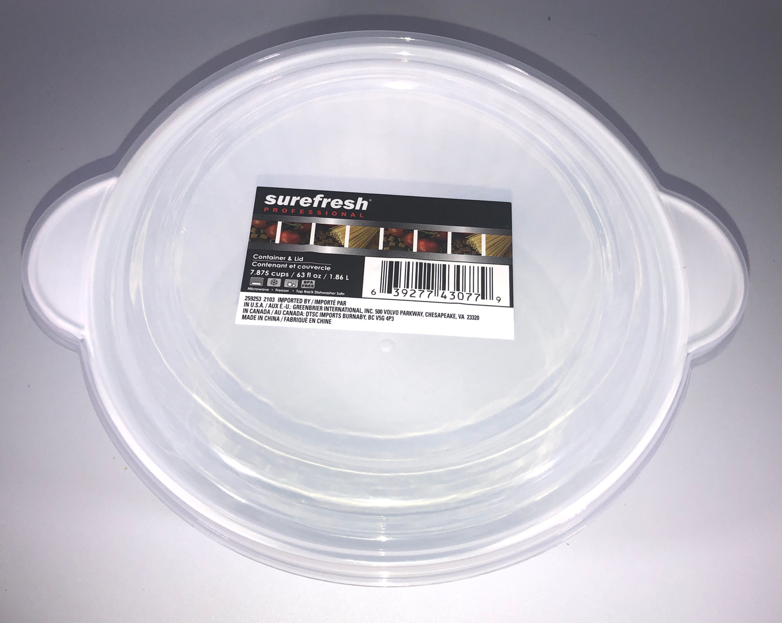 Lots 8 of Sure Fresh Professional Round Food Container With Lid Plastic ...