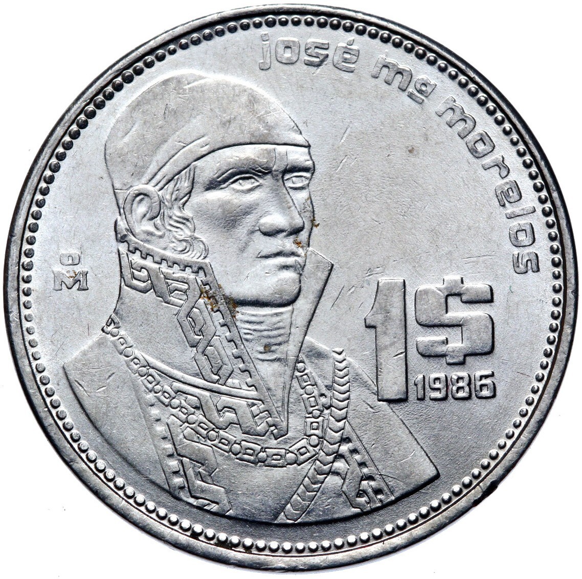 Mexico coin-1 peso 1986-José María Morelos-condition! | eBay