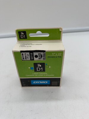 NEW DYMO 1" x 23" D1 Label Cassette 53710 Black/Clear Free Shipping | eBay