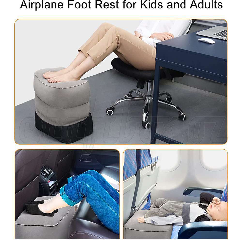 Inflatable Foot Rest Travel Air Pillow Cushion Office Home Leg Footrest ...