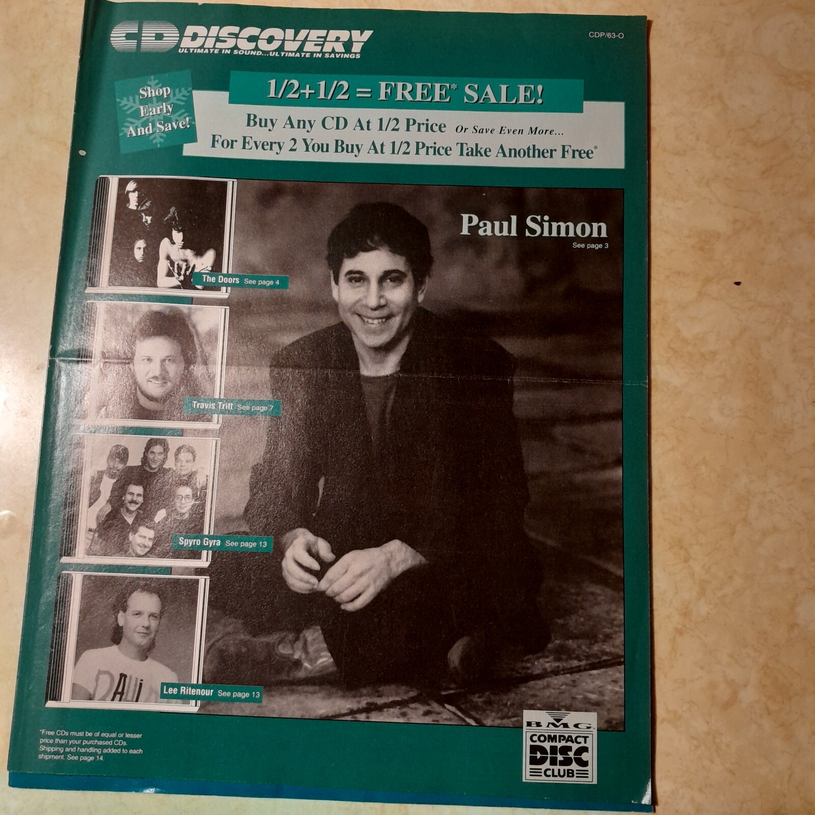 2 1991 BMG DISCOVERY MUSIC CATALOGS THE DOORS PAUL SIMON REM INXS ELVIS ...