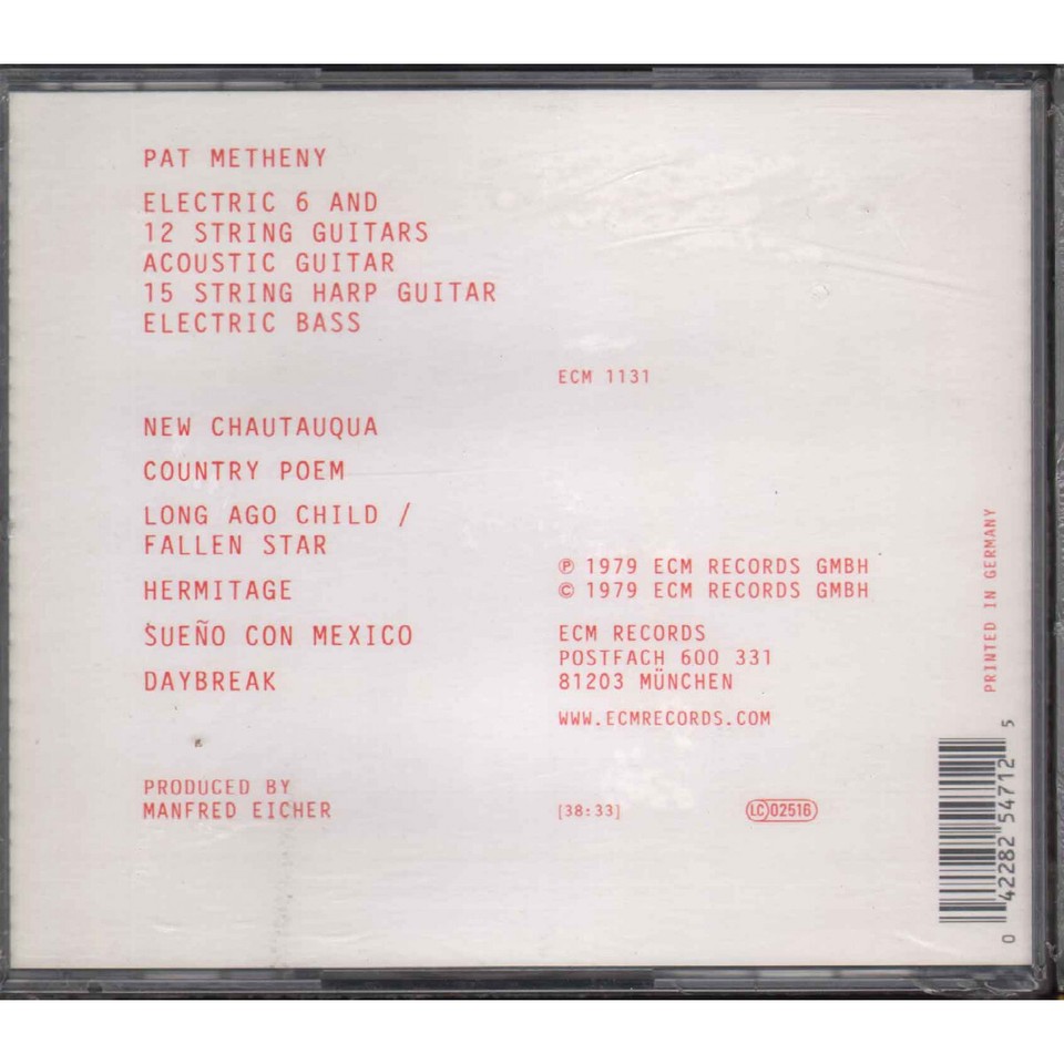 Pat Metheny CD New Chautauqua / ECM Records – ECM 1131 Sealed | eBay