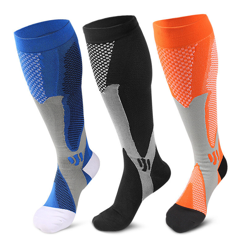 Mens Compression Socks 20-30 mmhg Sports Knee High for Running Fitness ...