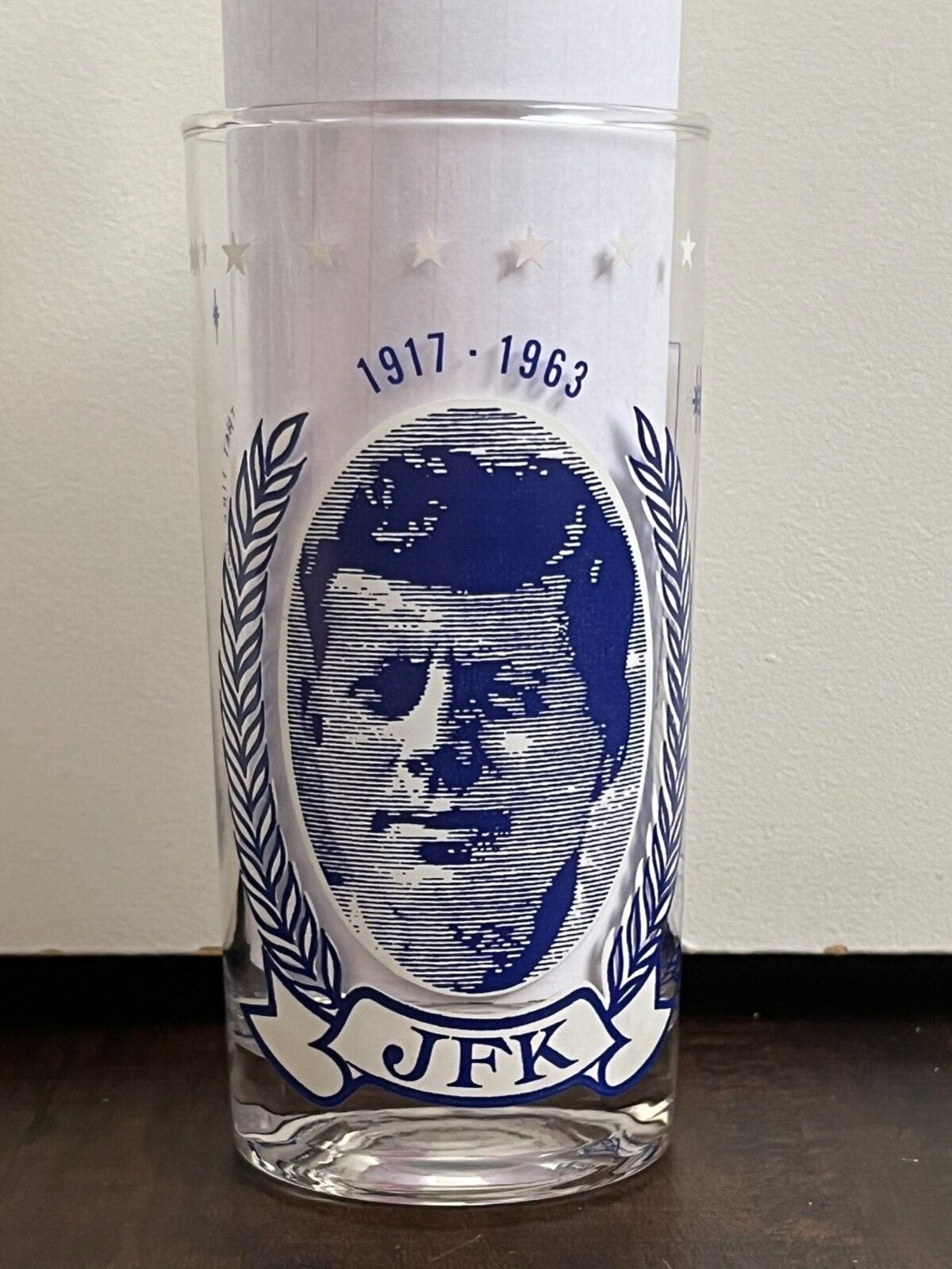 Vintage JFK John F. Kennedy Memorial Commemorative Drinking Glass 1917 ...