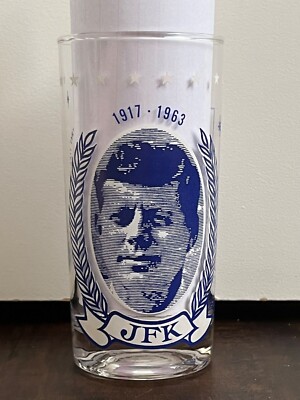 Vintage JFK John F. Kennedy Memorial Commemorative Drinking Glass 1917 ...