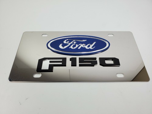 Premium Ford F150 Emblem Metal Vanity License Plate - 3D Blue Ford Oval ...