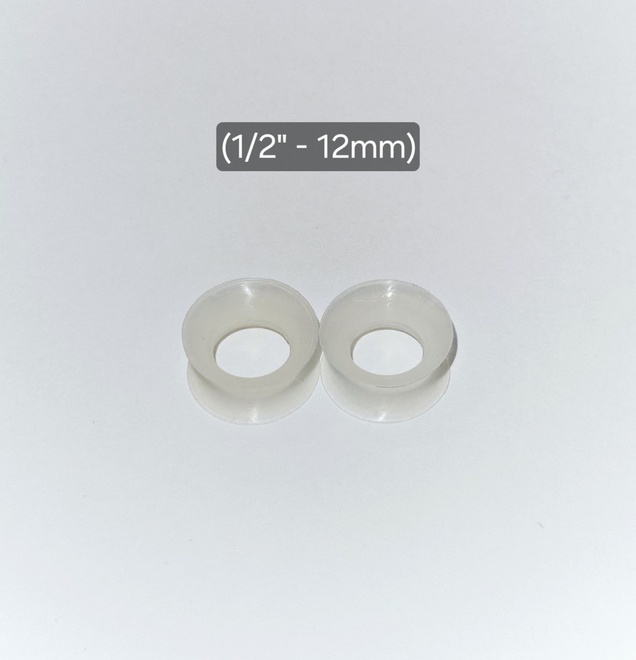 Ear Gauges (1/2" - 12mm) Silicone Tunnels, Double Flare - Clear | eBay