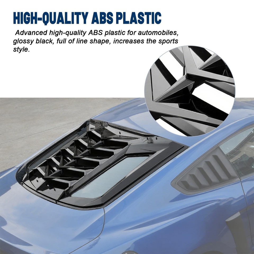 Rear Window Louvers for Ford Mustang Sun Shade Cover Vent GT Lambo ...