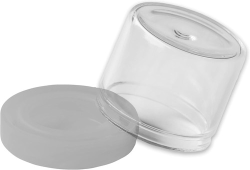 100 pack - 6ml Round Glass Jar No-Neck Concentrate Container with 6 ml ...