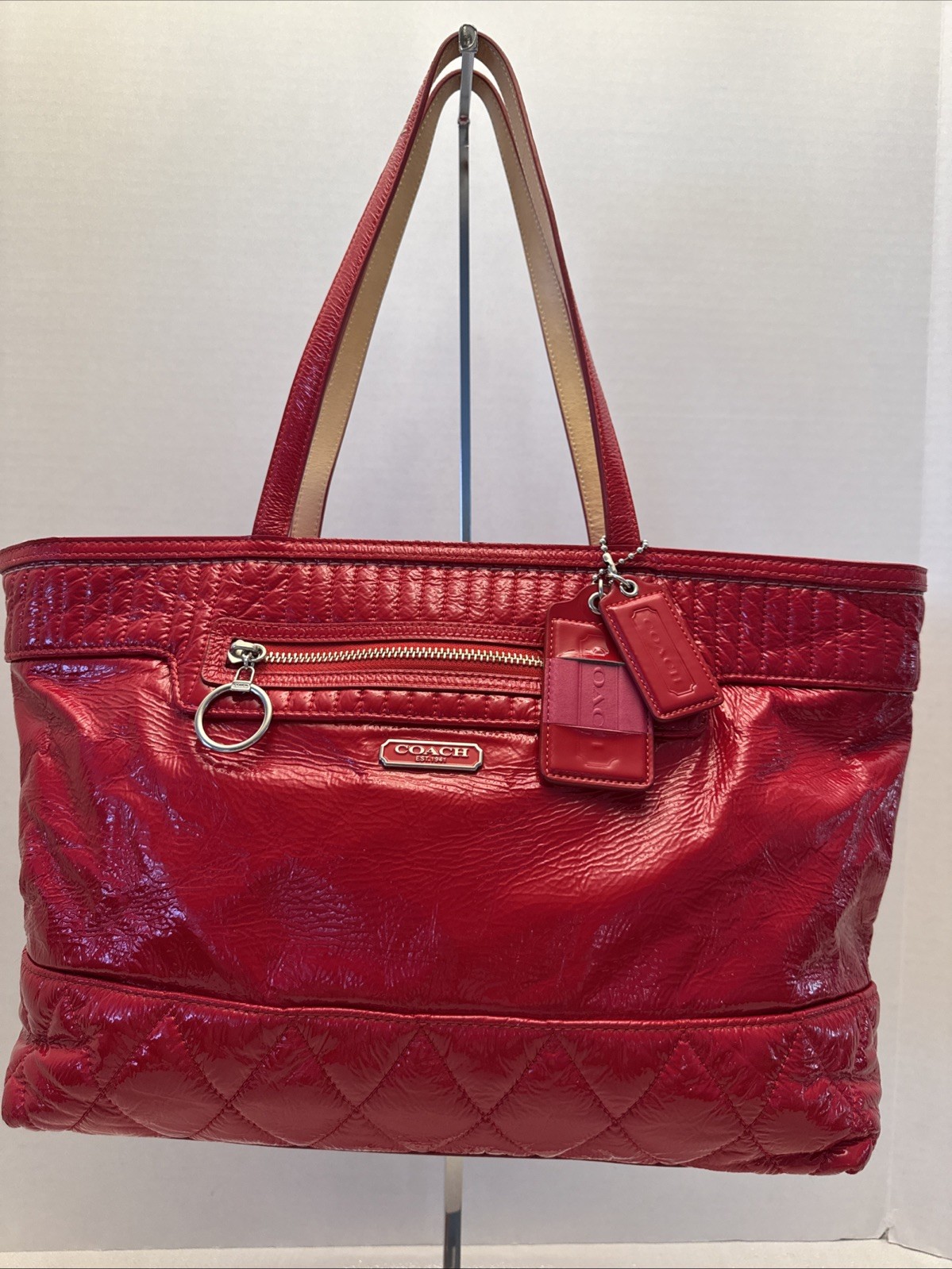 Coach Poppy Liquid Glass Red Patent Leather Shoulder … - Gem