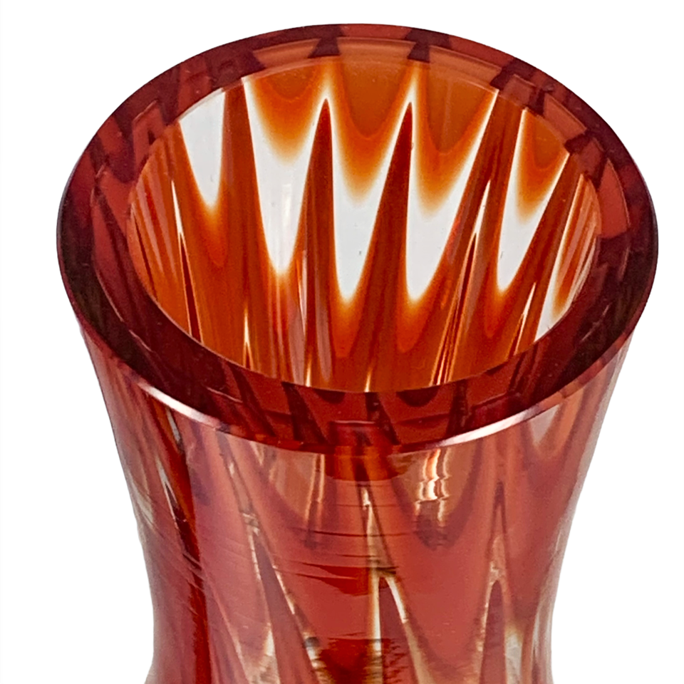 Waterford Crystal Evolution Red Amber 20" Stem Vase #136665 Poland Discontinued | eBay