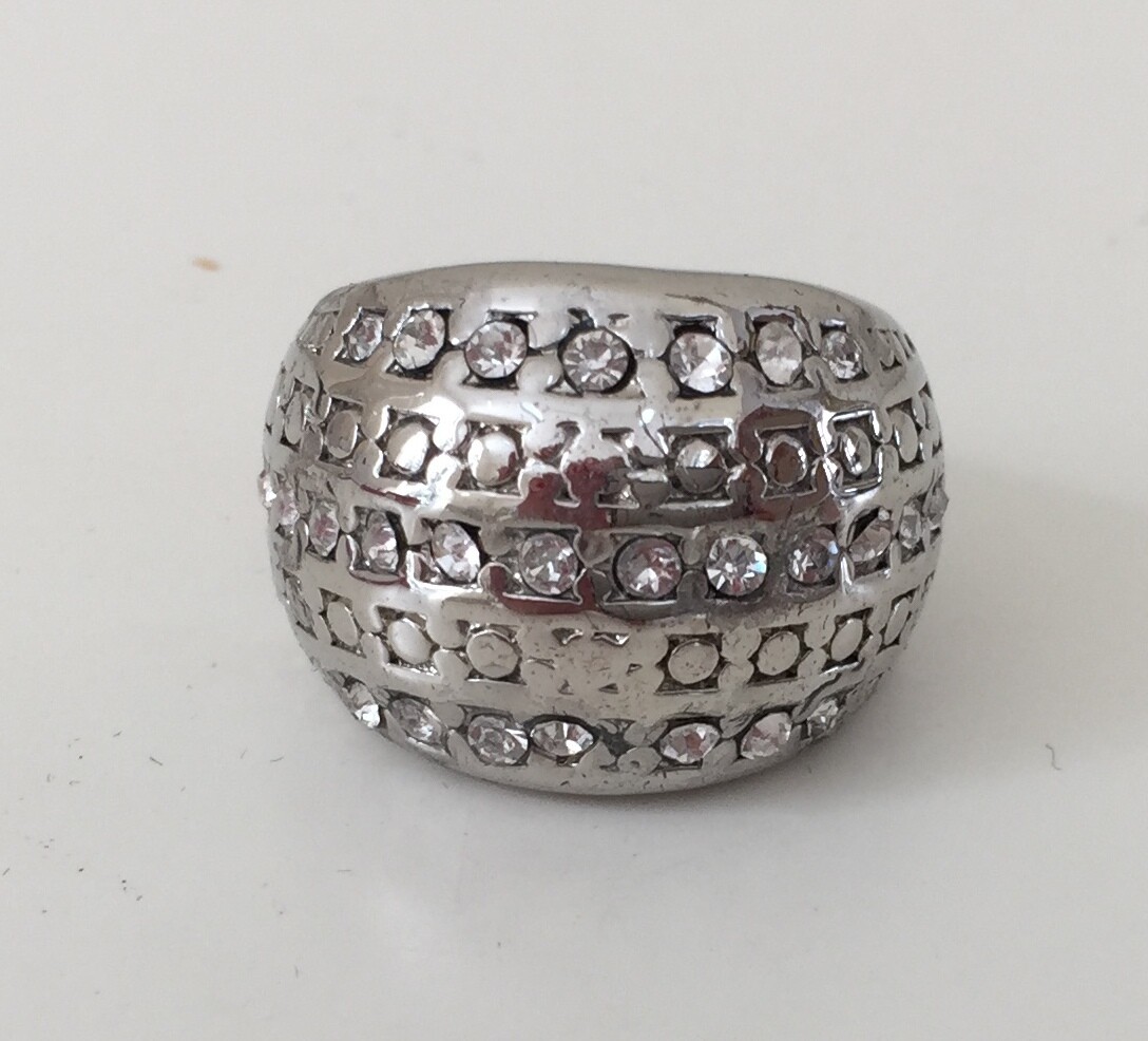 New Avon Silver Day To Night CZ Cluster Wide Dome Ring - Sz 5 - 6 | eBay