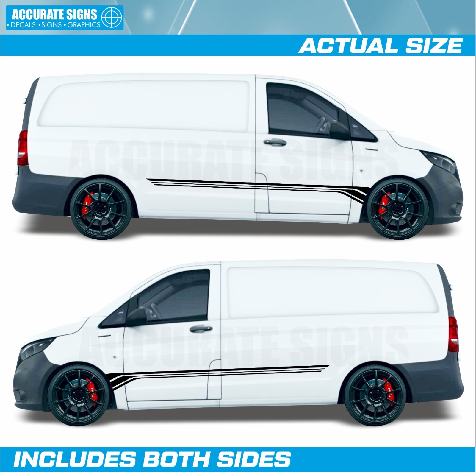 Stickers for SWB Mercedes Vito side stripes Camper van Decals Vinyl ...