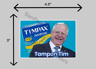 TAMPON TIM - TRUMP / VANCE 2024 - MAGA - FKH - 4.5" x 3" Glossy Vinyl ...