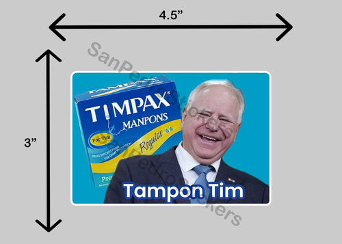 TAMPON TIM - TRUMP / VANCE 2024 - MAGA - FKH - 4.5" x 3" Glossy Vinyl ...