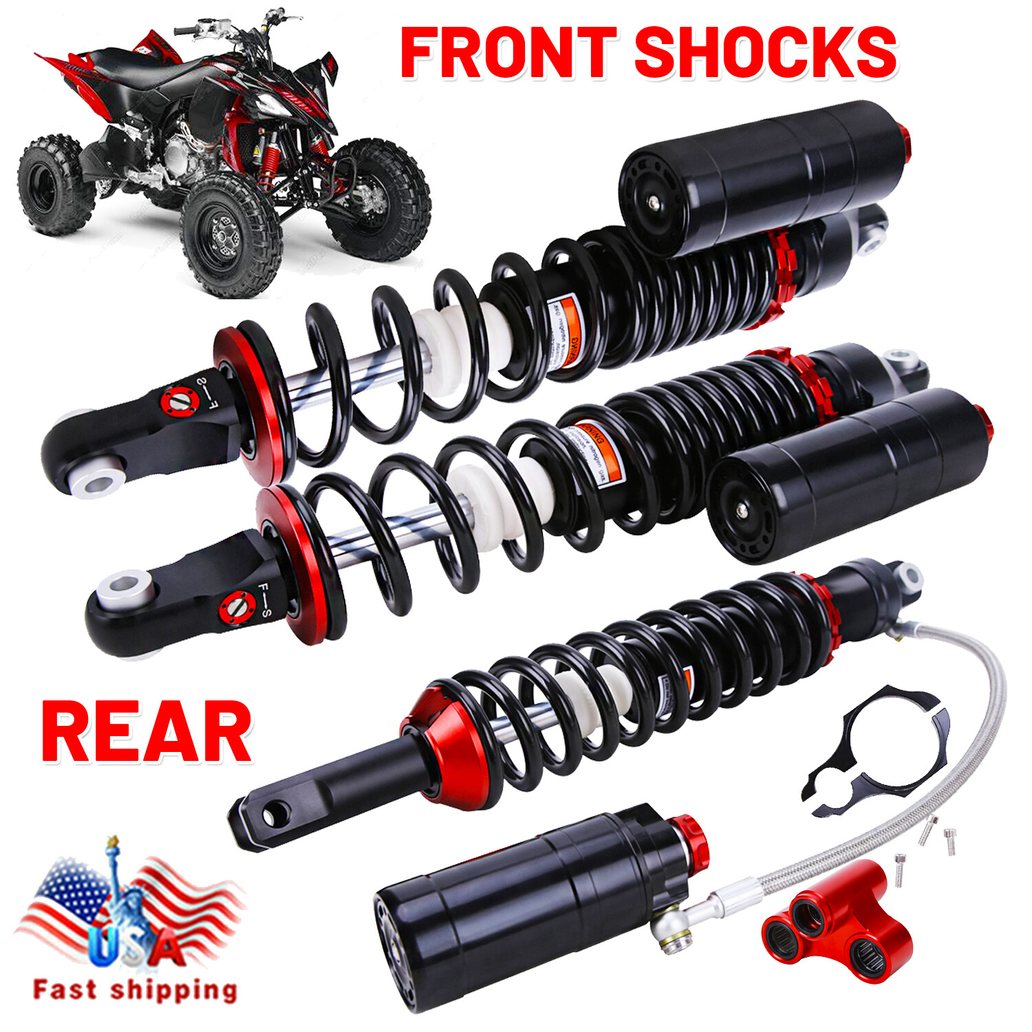 For Yamaha Banshee YFZ 450 Front & Rear Shock Absorber Air Suspension ...