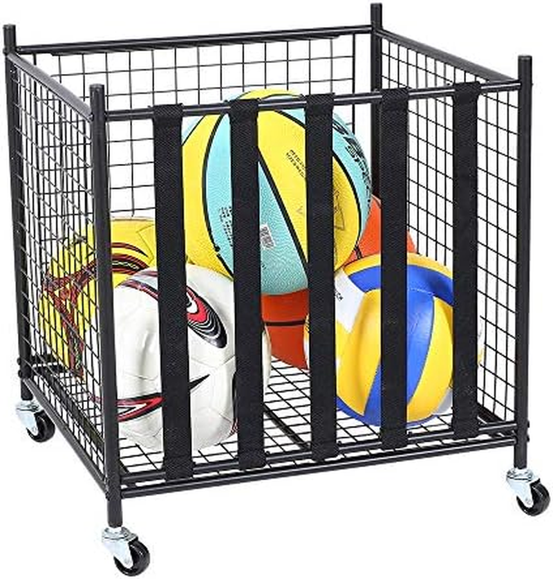 Molten Volleyball VEVOR Rolling Ball Storage Cage - Lockable Sports ...