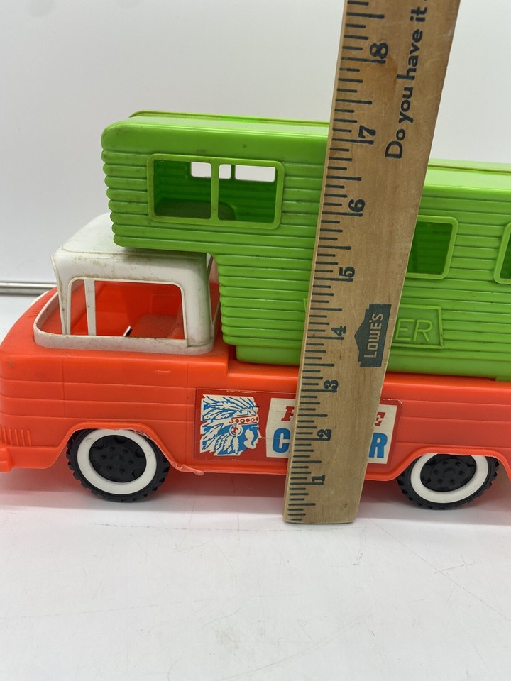 Rare Vintage PEE TEE CAMPER Toy Truck GreenOrange Native American ...