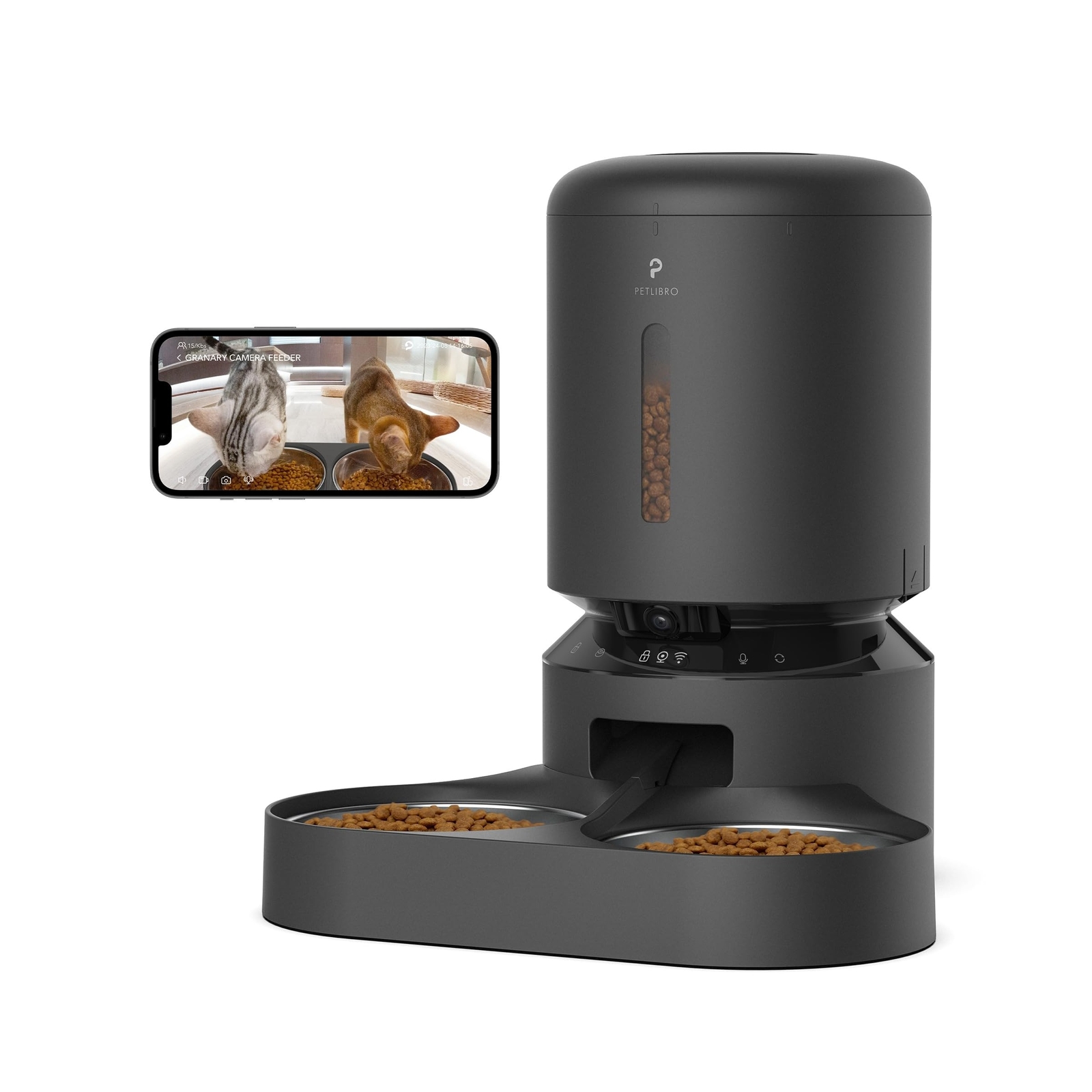 Automatic Cat Feeder with Camera for Two Cats, 1080P HD Video with ...