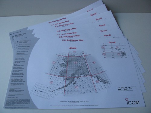 2010 ICOM Ham Amateur Radio United States Grid Square Map Poster VHF ...