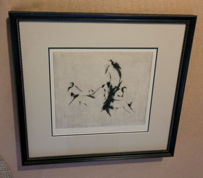 Igor Orlov (1935- ) "Female Bathing", etching, framed, 16"x17" | eBay