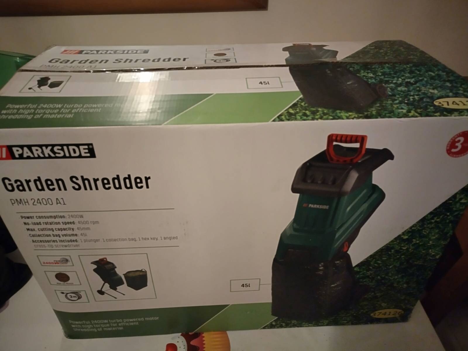 Parkside+2400W+Garden+Shredder+With+45L+Collection+Bag for sale online ...