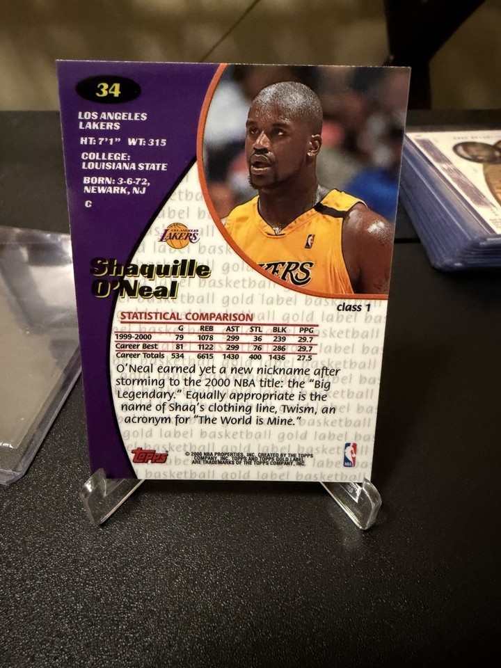 2000-2001 Topps Gold Label Shaquille O'Neal | eBay