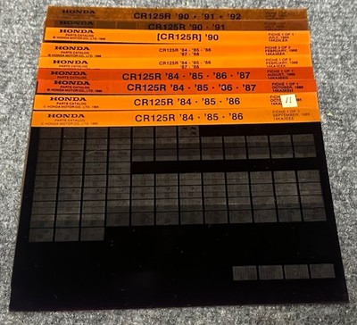 9pc. Lot Honda CR125R Microfiche Card Lot 1984-1992 | eBay