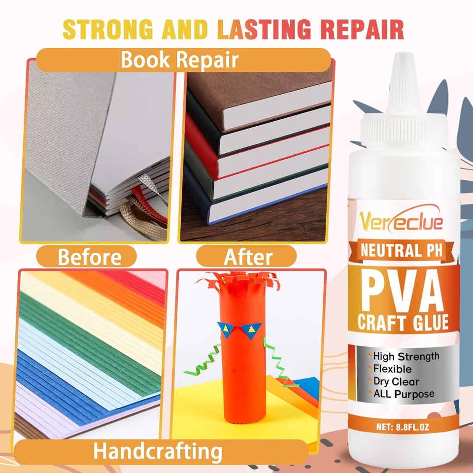 PH Neutral PVA Adhesive 8.8 Oz, Archival Quality Acid-Free Book Binding ...