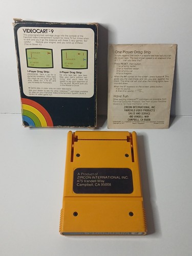 Fairchild Channel F Videocart 9 Complete In Box With Manual Drag Strip ...