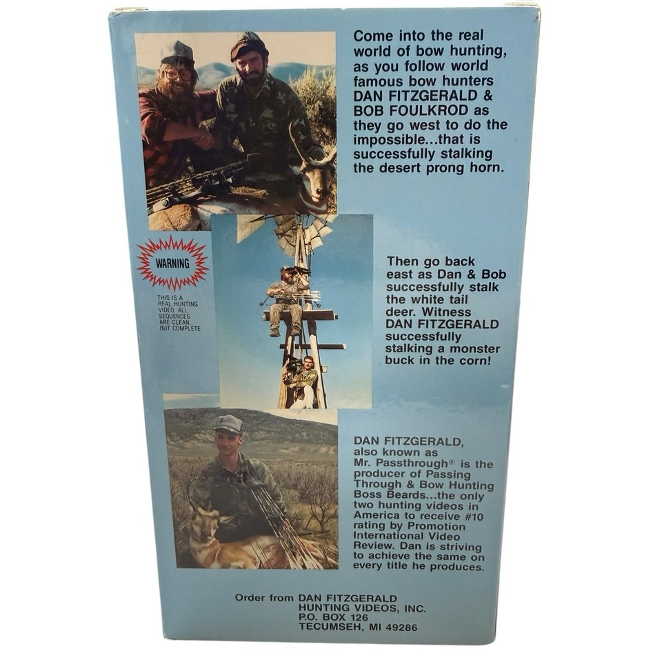 Dan Fitzgerald Hunting Video Speedsters East & West VHS 1990 70 Minutes ...