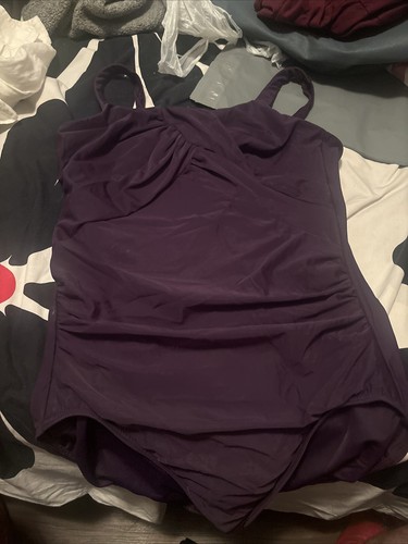 Miraclesuit One Piece Swimdress Swimsuit in Sangria Purple Size 12L | eBay