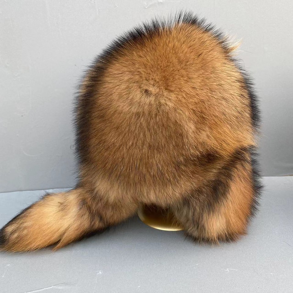 Men's Full Covered Real Natural Raccoon Fur Hat Russian Ushanka Hat ...