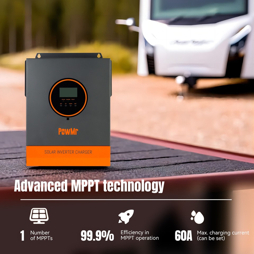 3200W PowMr 24V Solar Inverter 110Vac MPPT 100A Charger Controller ...