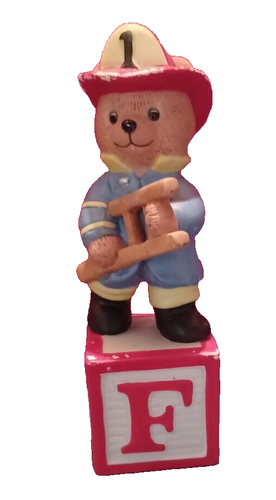 1992 Bronson Collectible Letter "F" Freddy The Fireman Alpha Block Bear ...