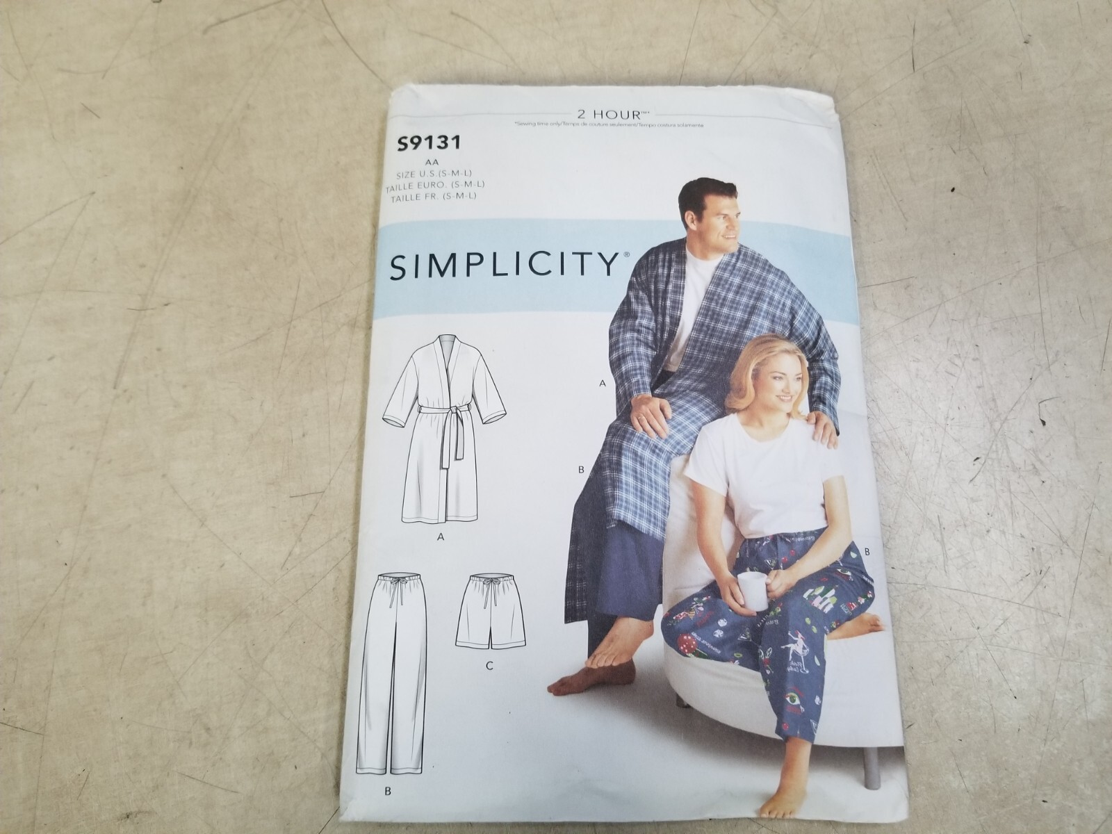 Simplicity Sewing Pattern S9131 AA Mens/womens Sleepwear Robe & Pants S ...